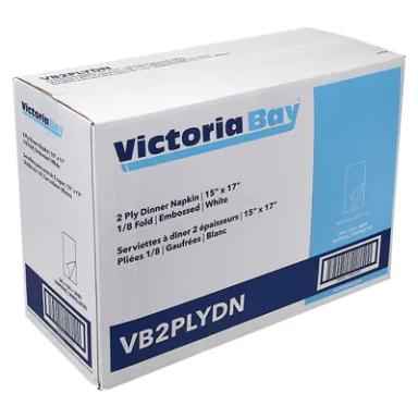 Victoria Bay Dinner Napkins 15X17 IN White Virgin Paper 2PLY 1/8 Fold ...